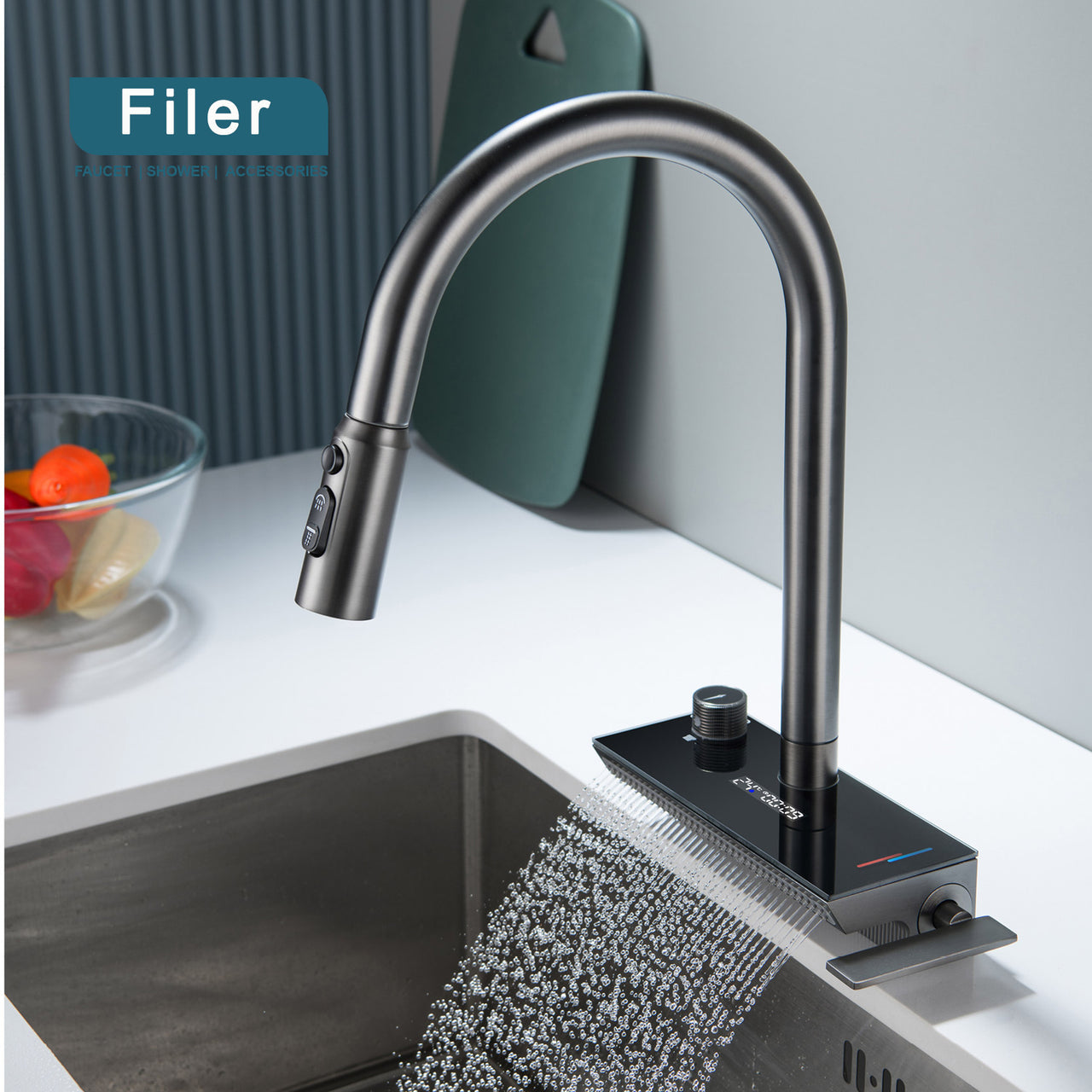 Multifunctional Flying Rain Waterfall Pull Out Sink Kitchen Faucet | F ...